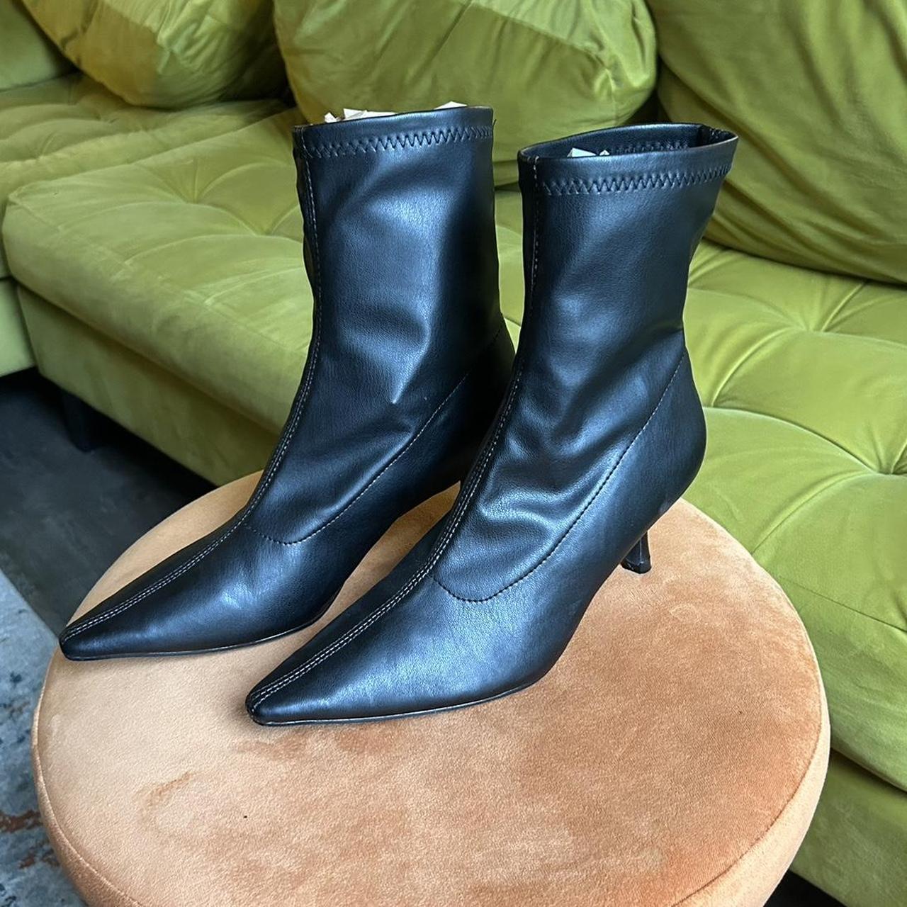 Pointed toe boot, size 7. Very soft faux leather.... - Depop