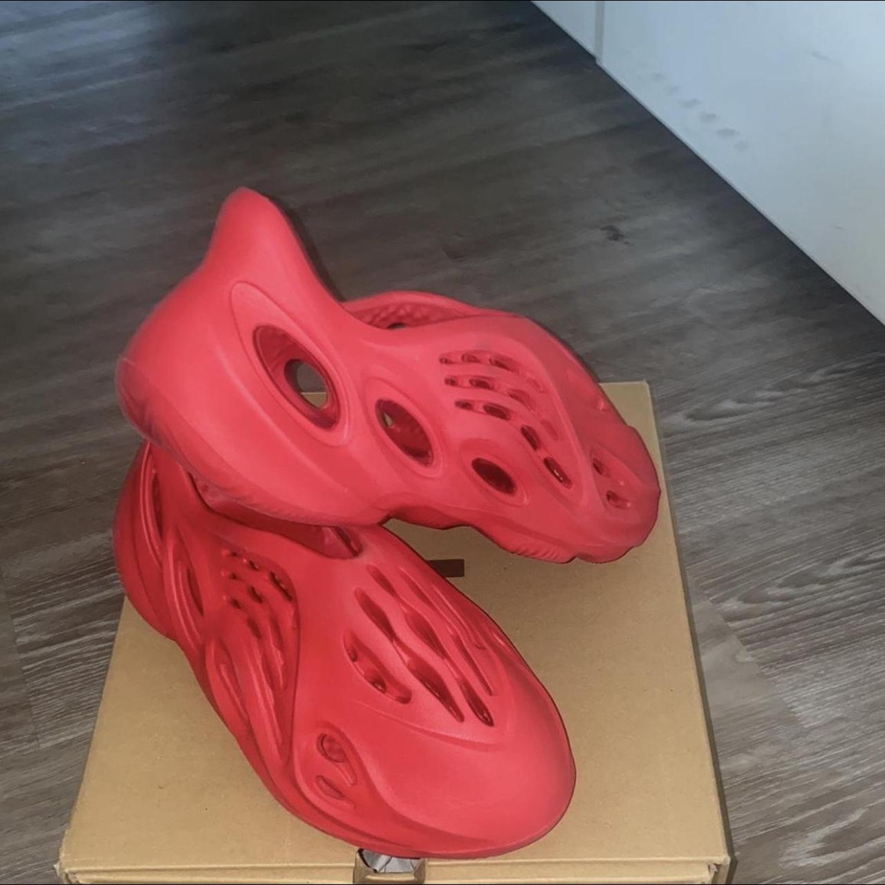 Yeezy Women's Red Slides | Depop