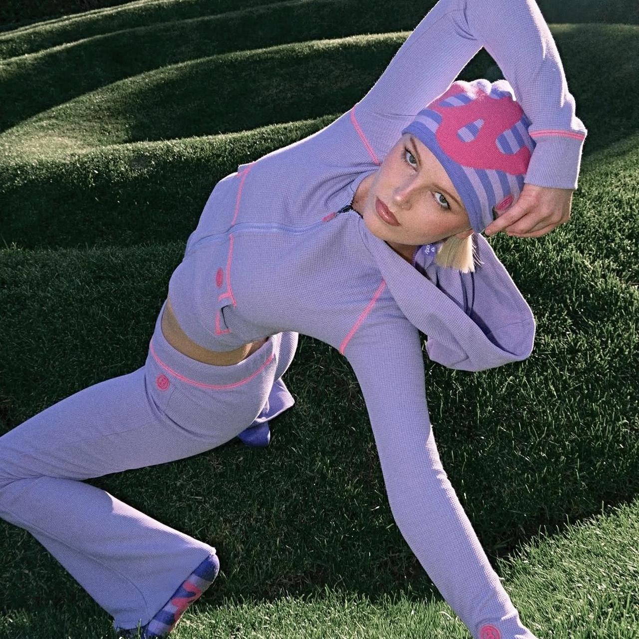 Body By Raven Tracy Lavender Waffle Knit Set Size... | Depop