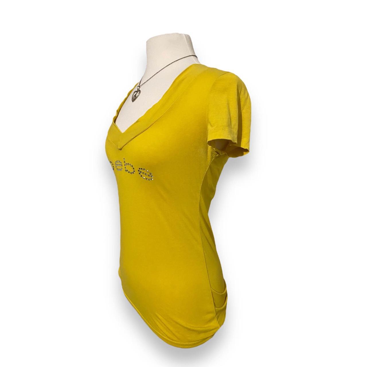 ☆Bebe Rhinestone Yellow Shirt ☆ Brand Bebe (not sure... - Depop