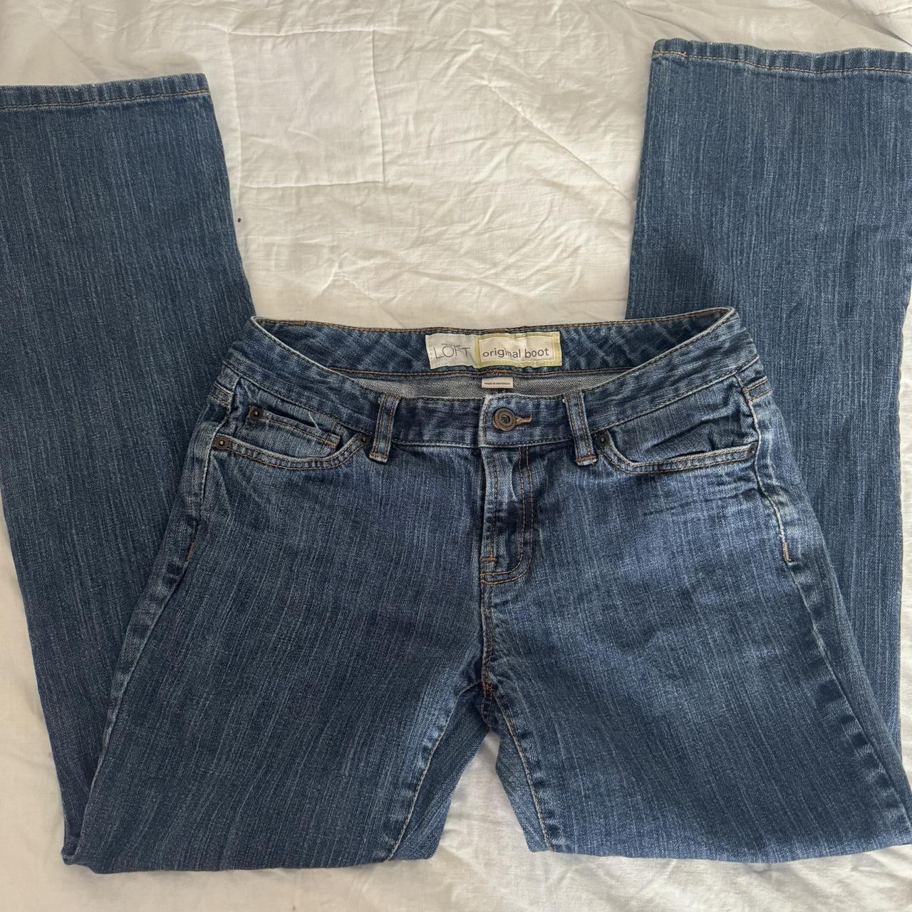 LOFT original boot jeans Nice dark blue with those... - Depop