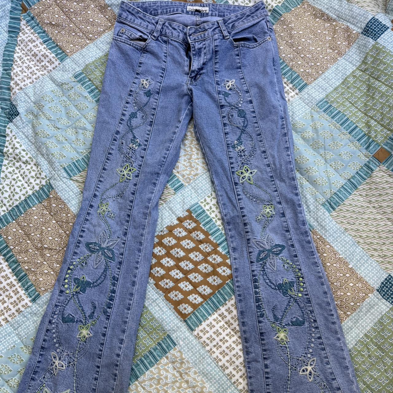 Whimsy jeans with a cute floral design Embroidery... | Depop