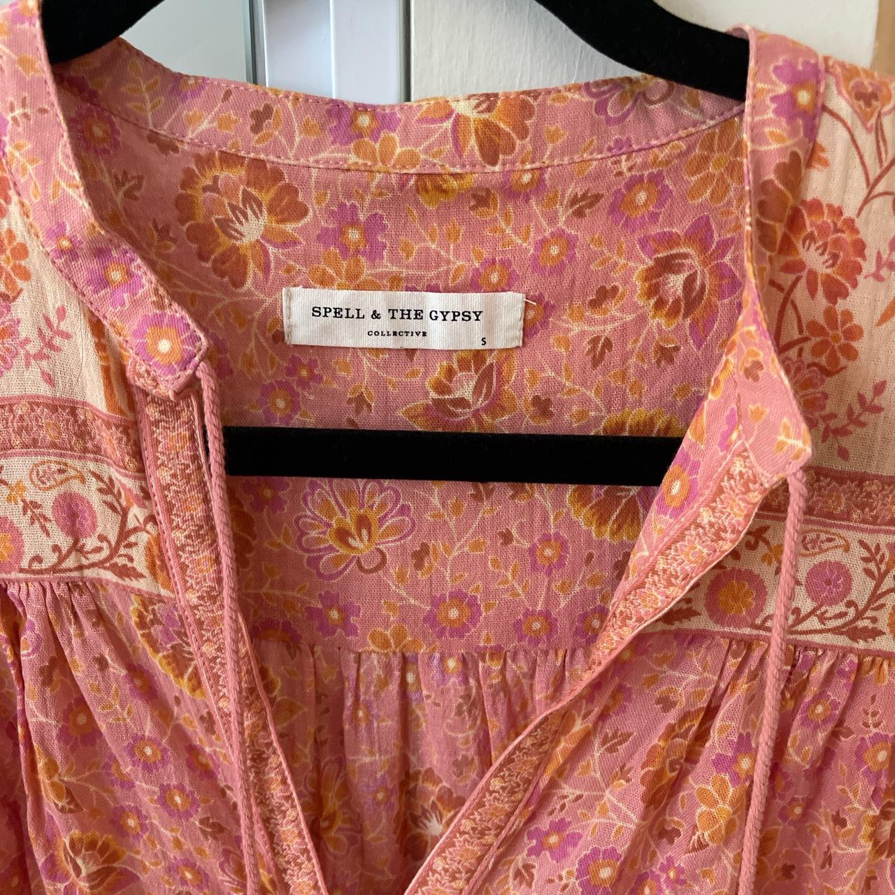 Spell Women's Orange and Pink Blouse | Depop