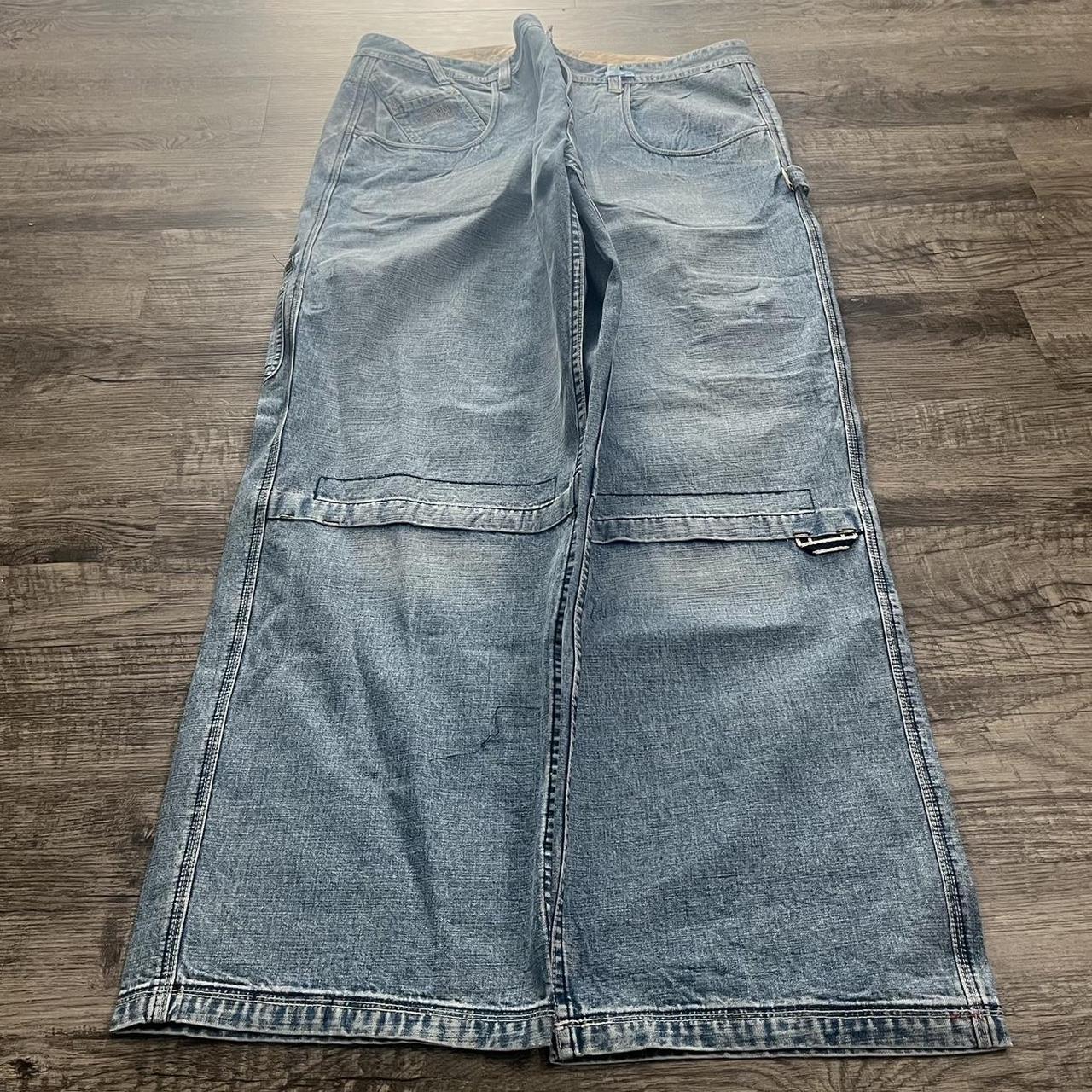 Baggy Y2K Pepe jeans wide leg skater grunge emo goth... - Depop