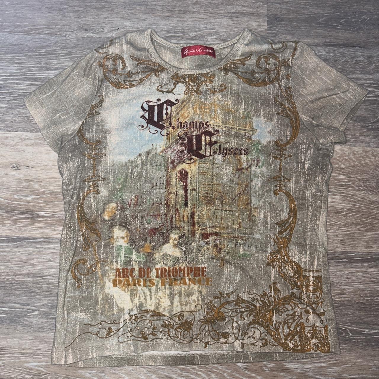 Y2K shirt with beautiful designs !! message if u... - Depop