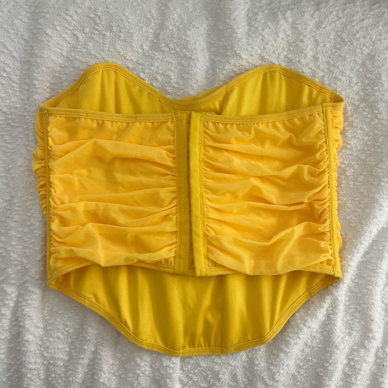 Glassons Yellow Corset Top Size Medium Never worn - Depop