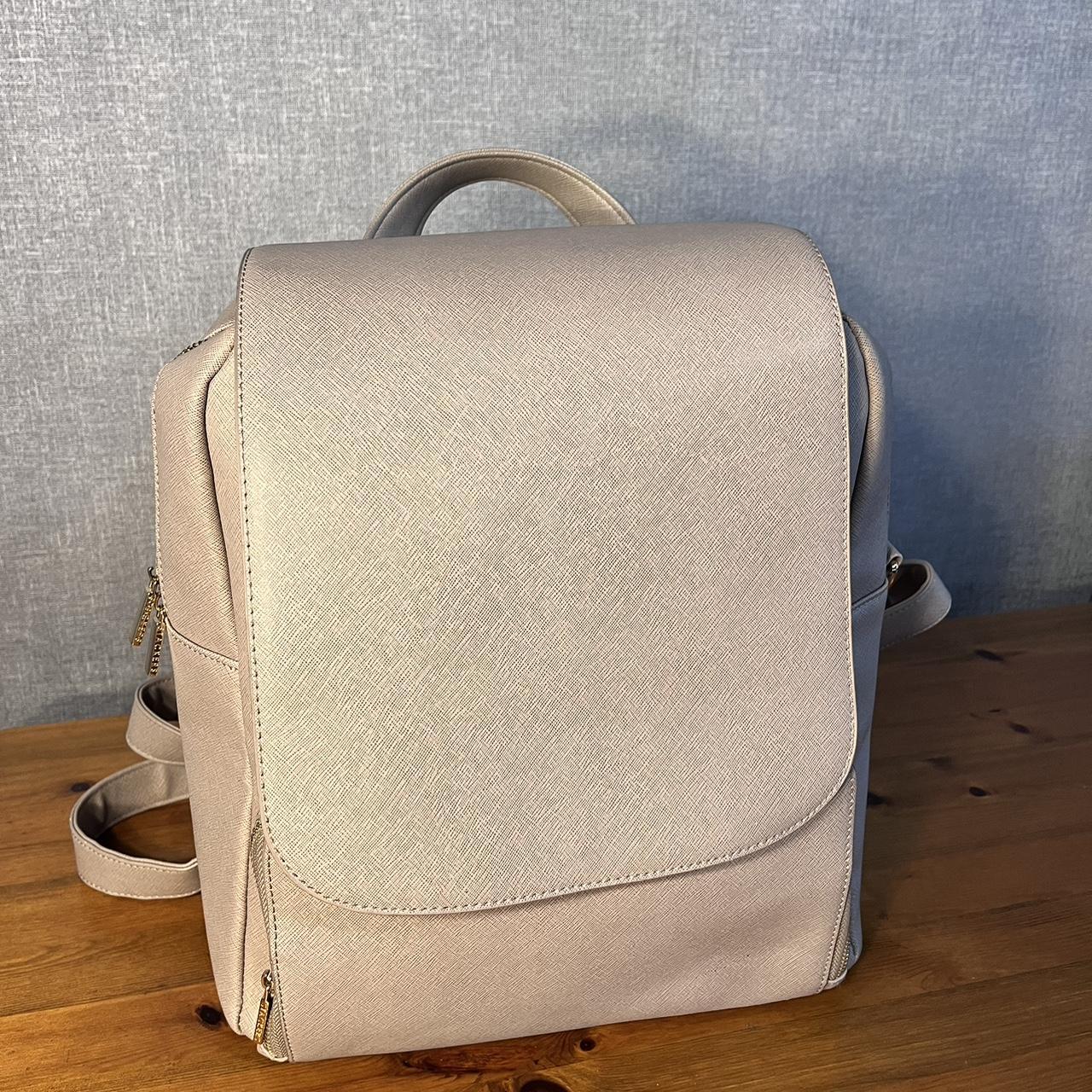 Stackers Taupe Backpack. Good condition. Pink... - Depop