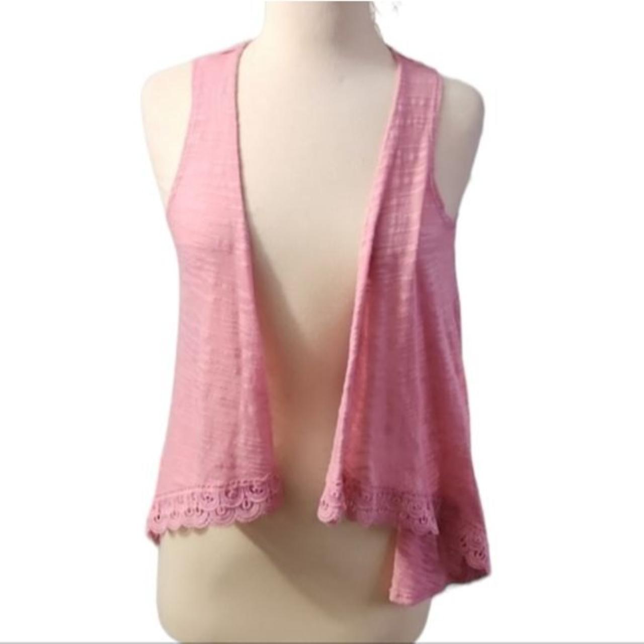 Self Esteem Medium Pink Duster Open Front... - Depop