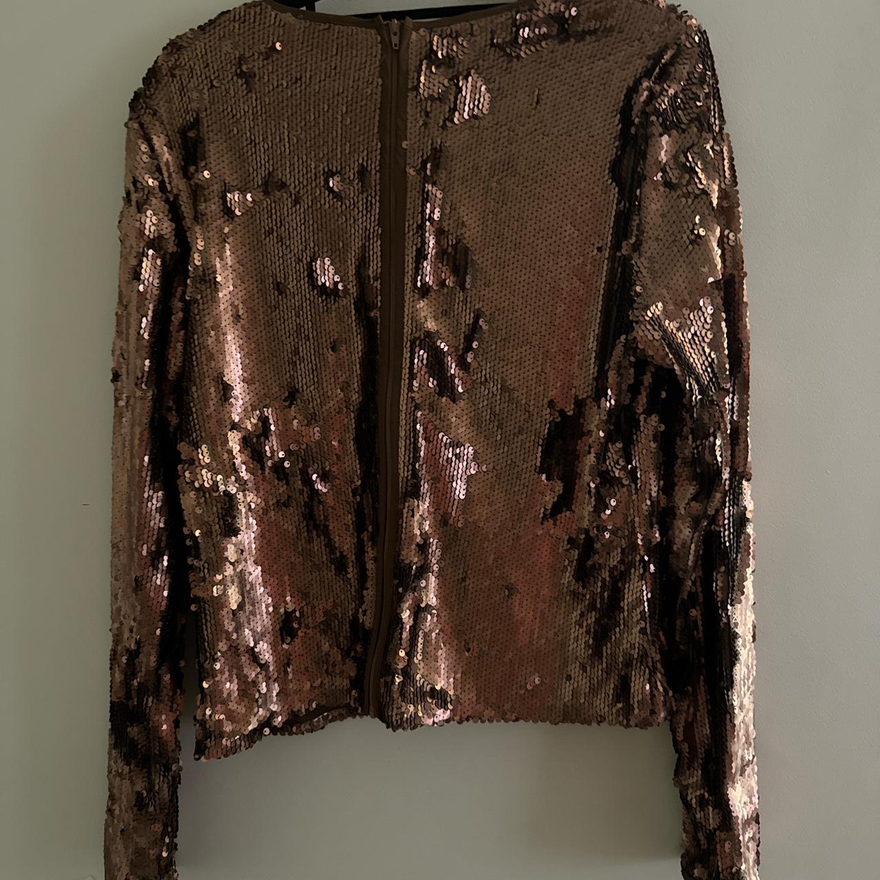 Sequin Crewneck long sleeve top. Zip at the back.... - Depop