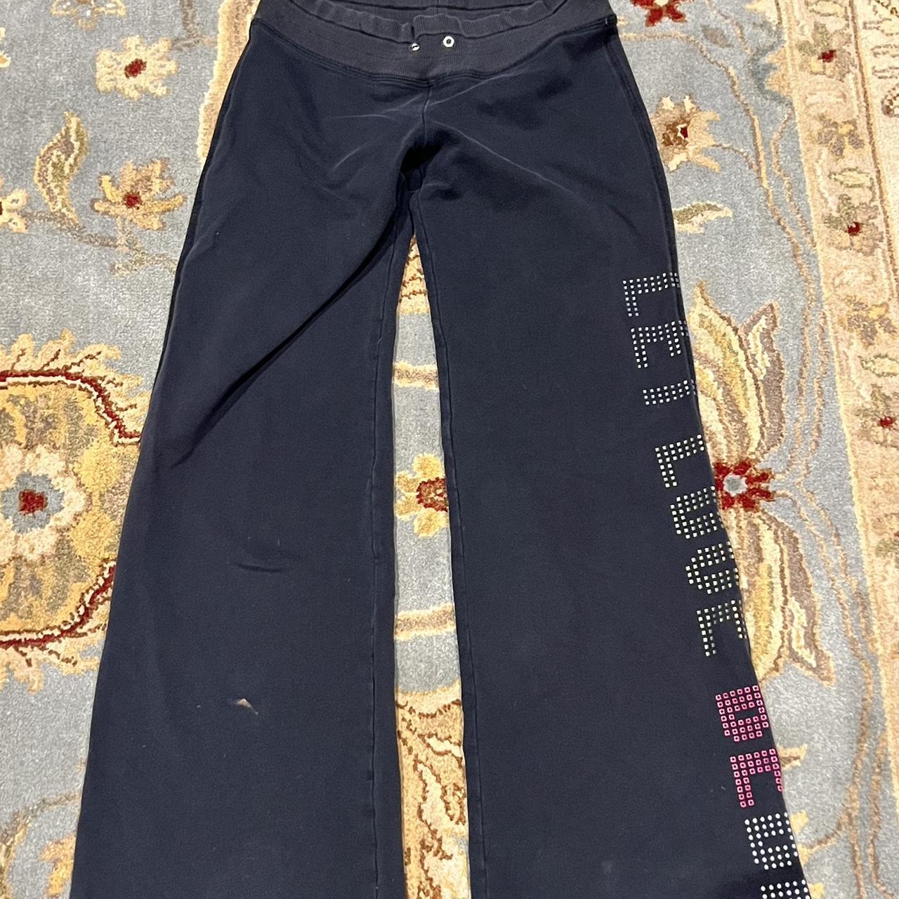 Bebe Sport black sweatpants size XS design on left... - Depop