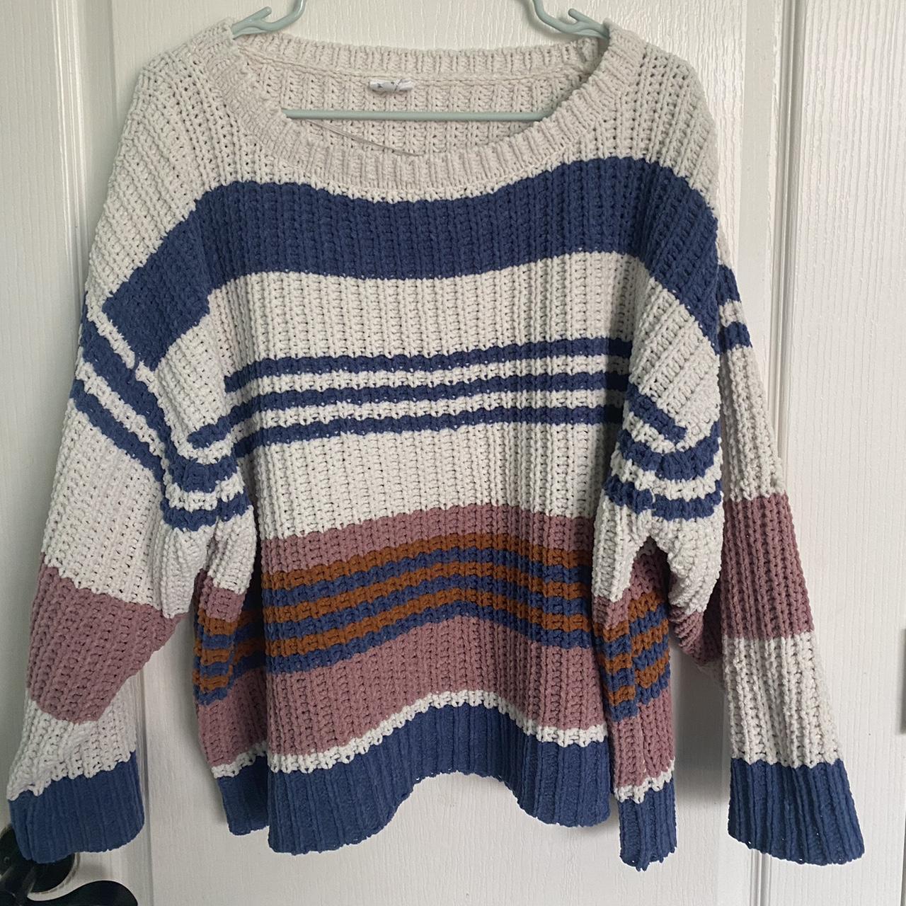 multicolor oversized sweater from local boutique,... - Depop