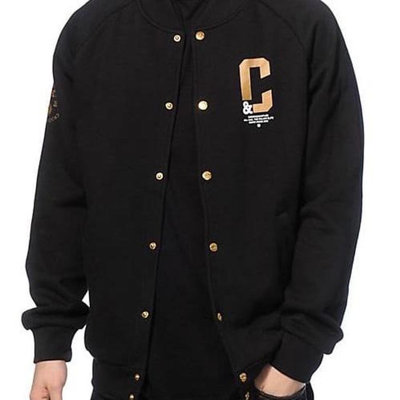 Crooks and Castle Black Cardigan CRKS 85 Letterman... | Depop