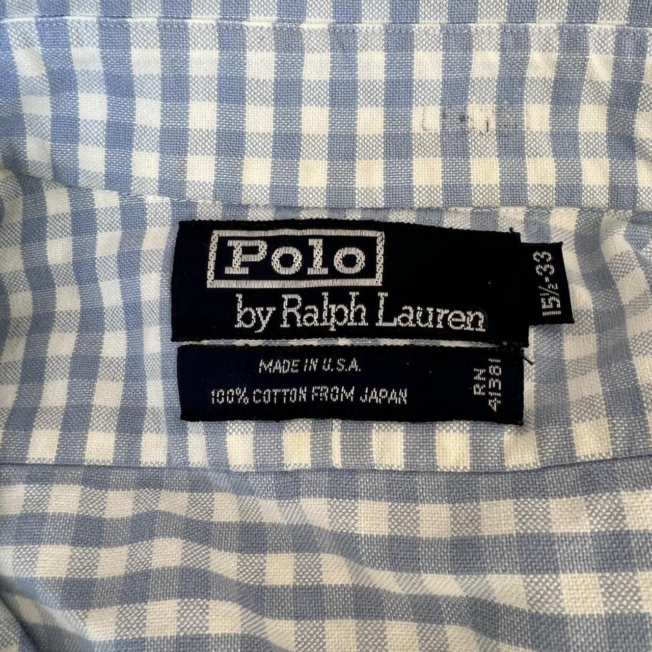 Polo by Ralph Lauren baby blue gingham light weight... - Depop