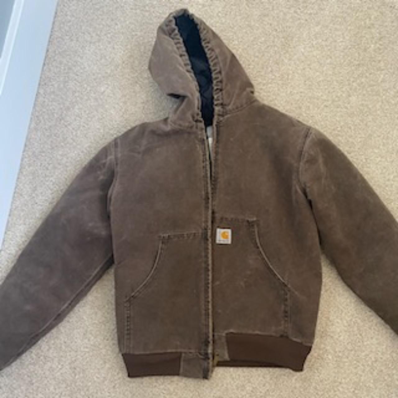 Carhartt Women's Khaki and Grey Jacket | Depop