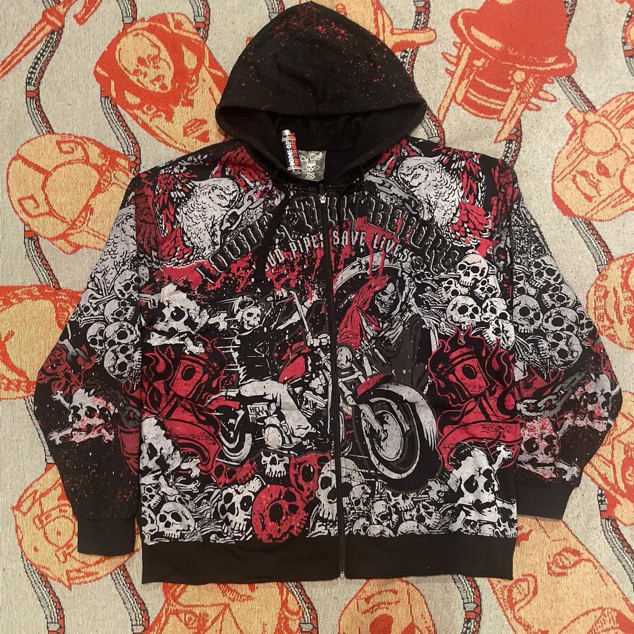 Club chaos Y2K Vintage AOP Affliction style Grunge... | Depop