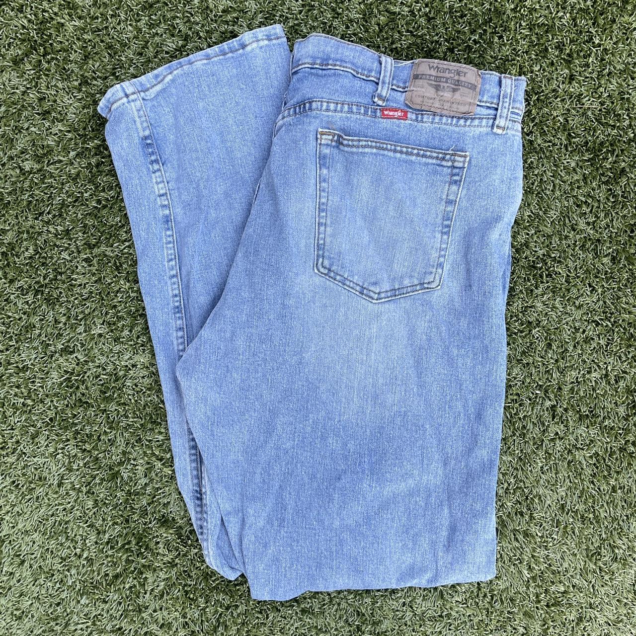 Wrangler Jeans Ripped Knee -Size: 38x34 -Price:... - Depop