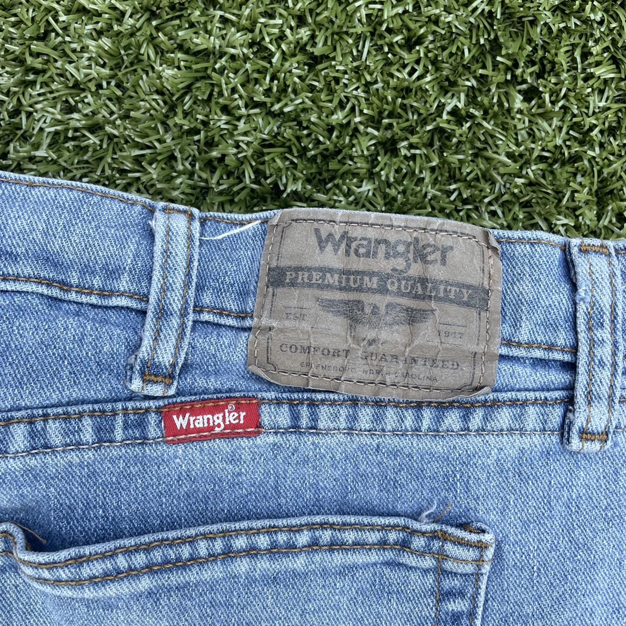 Wrangler Jeans Ripped Knee -Size: 38x34 -Price:... - Depop