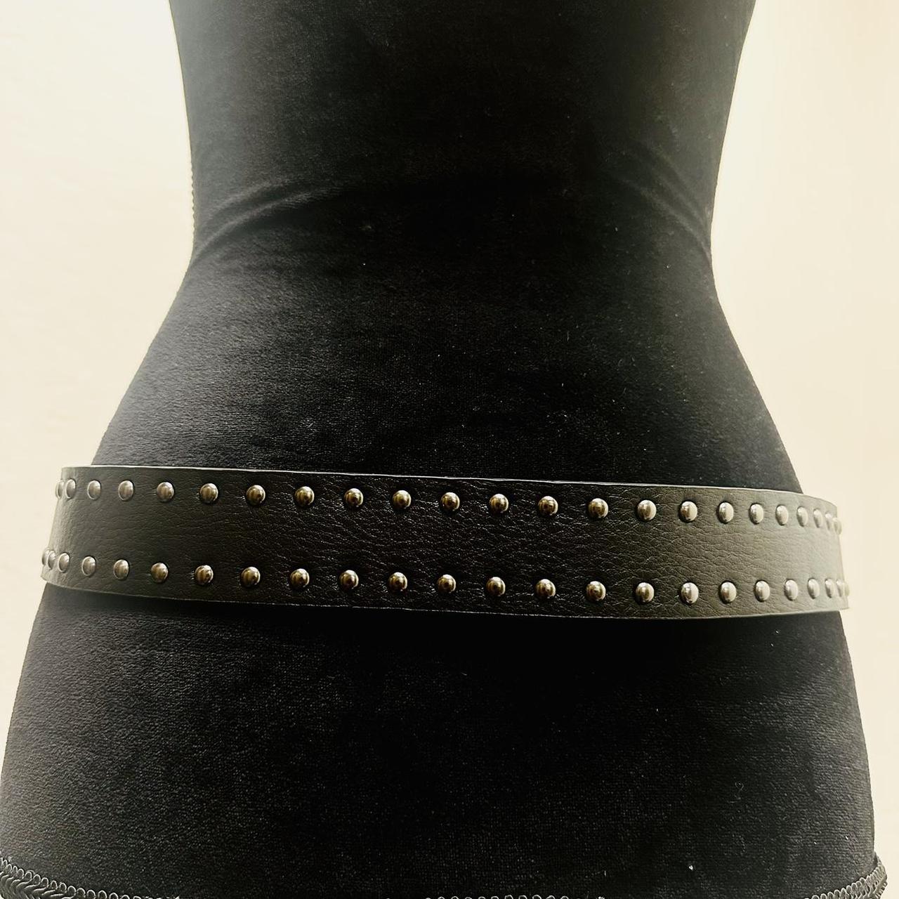 Skeleton hand belt with silver tone studs and... - Depop