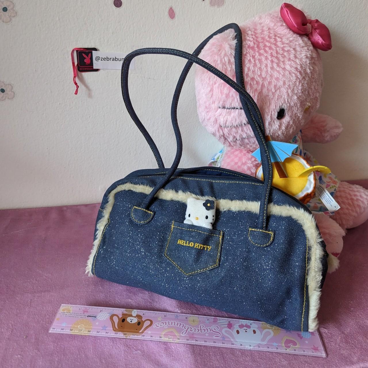 Hello Kitty 2002 denim purse / bag great overall... - Depop