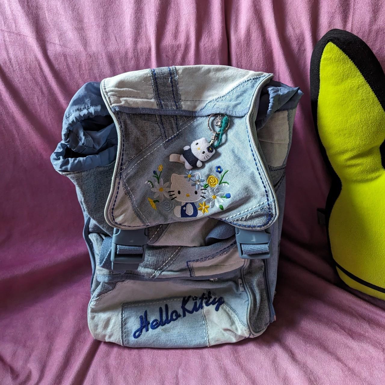 hello kitty denim backpack 2006 It is old and has... - Depop
