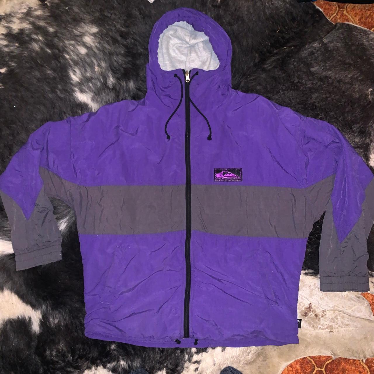 Quicksilver hooded jacket 1994 Reversible Check... - Depop