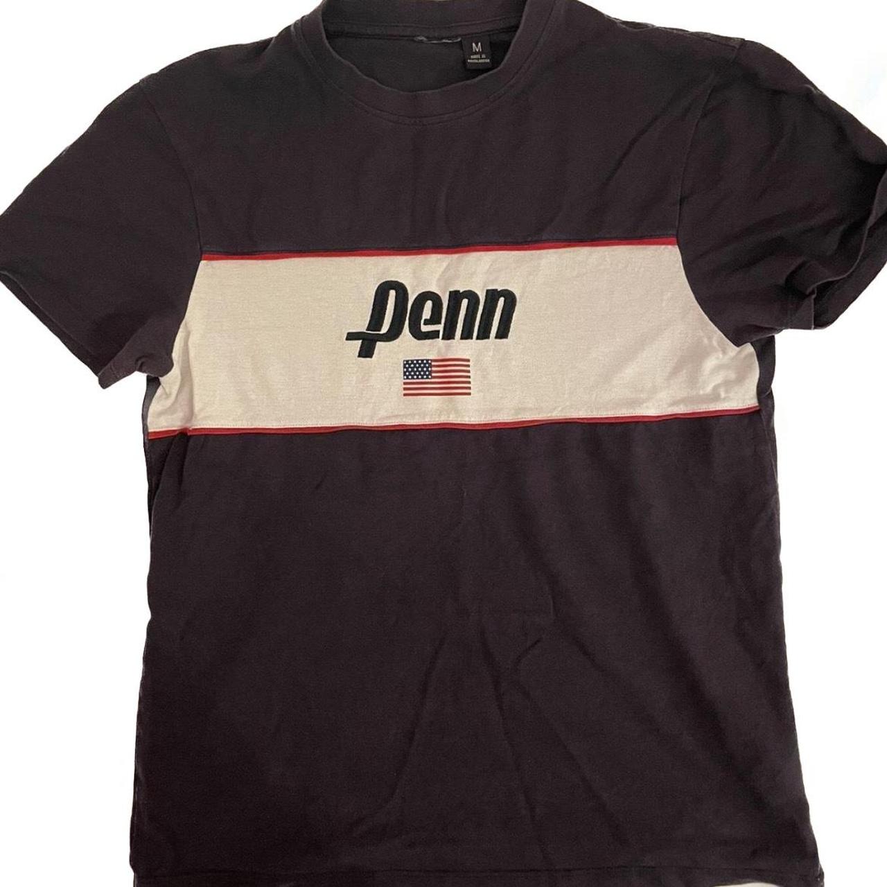 Penn Men's Blue and Red T-shirt | Depop