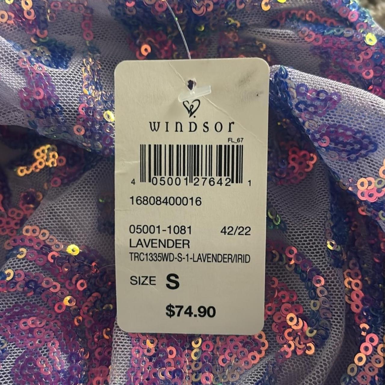 Windsor purple sequin A-line dress with lace-up... - Depop