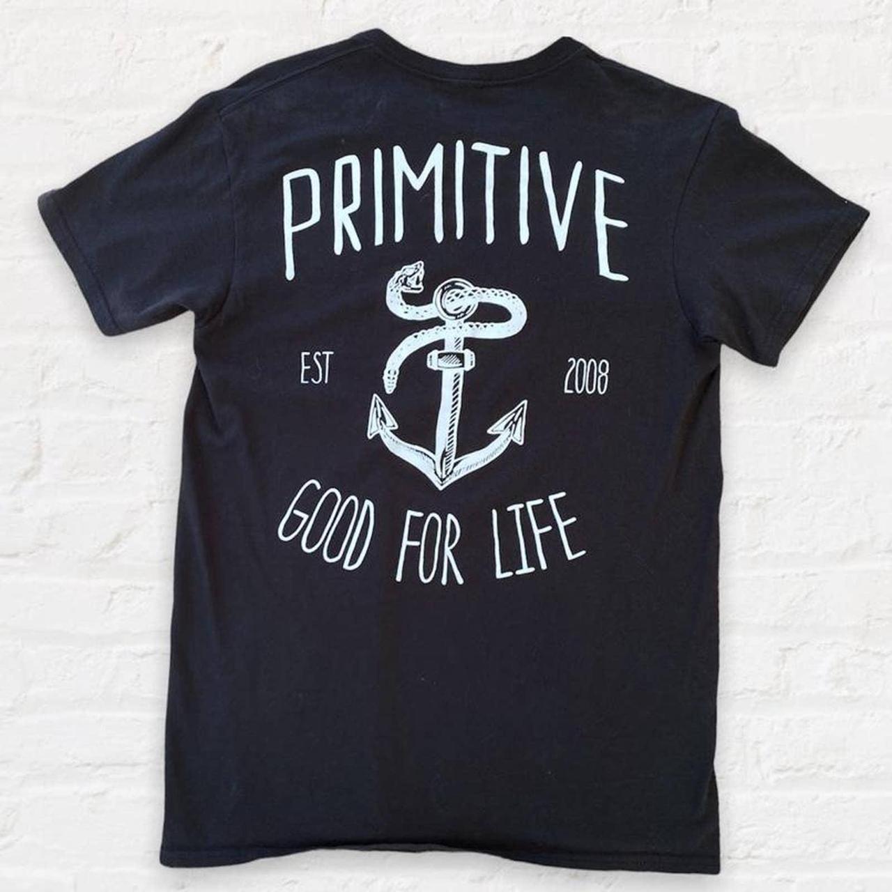 Primitive Men's Black and White T-shirt | Depop