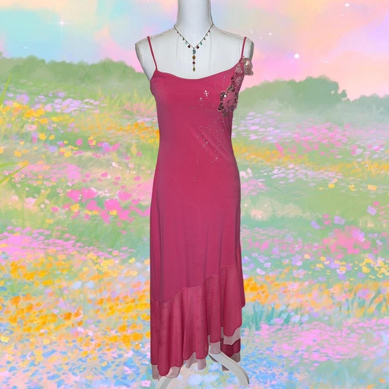 Fairy boho y2k 2000s Barbie pink formal maxi prom... - Depop