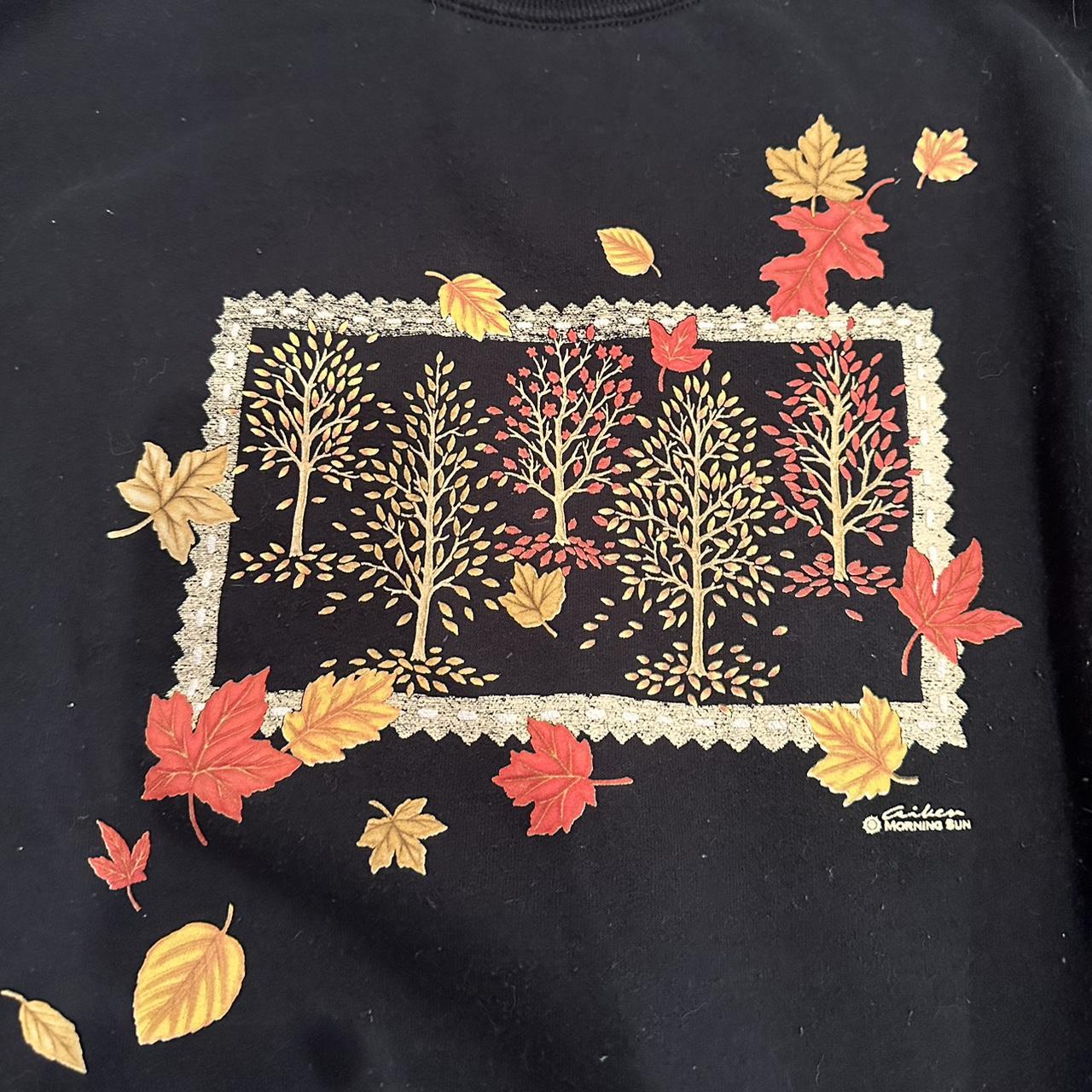 super cute fall leaves vintage grandma sweater... - Depop