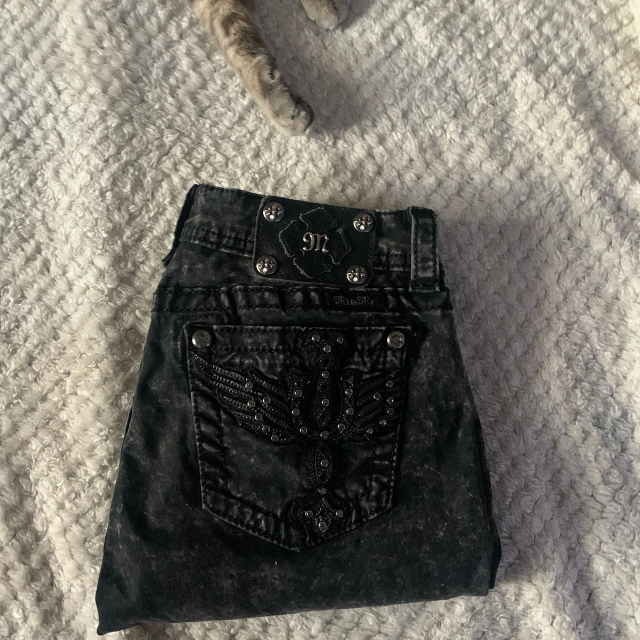 Miss me black wash signature rise skinny jeans size... - Depop