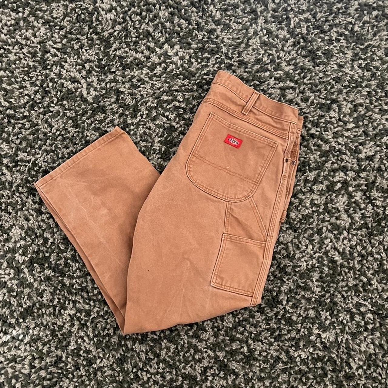 Baggy Loose fit tan dickies workwear carpenter... - Depop