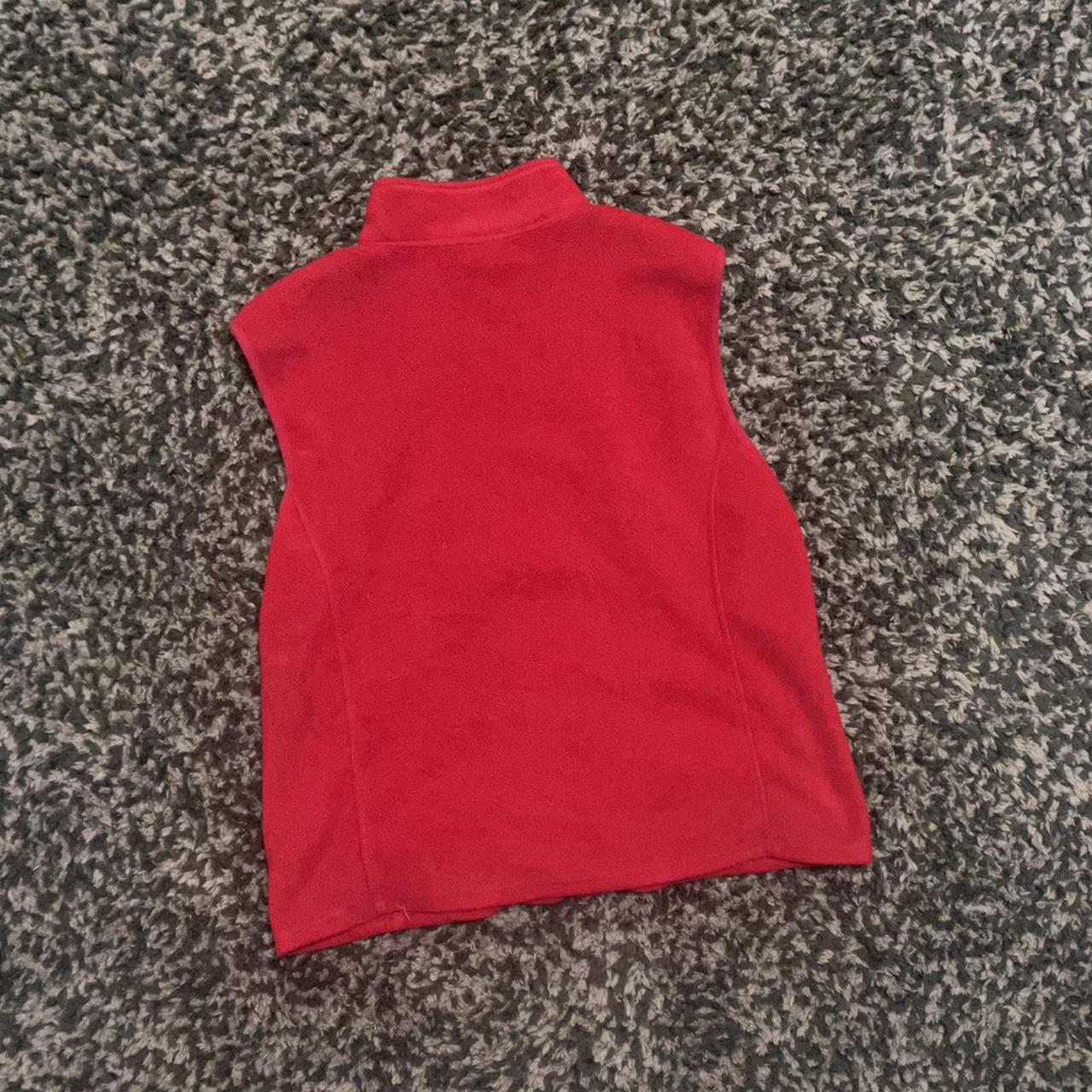 Women’s red fleece vest -size xl, fits like a... - Depop
