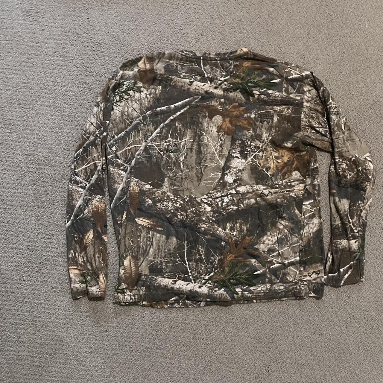 Long sleeve camo real tree t shirt -size large -no... - Depop
