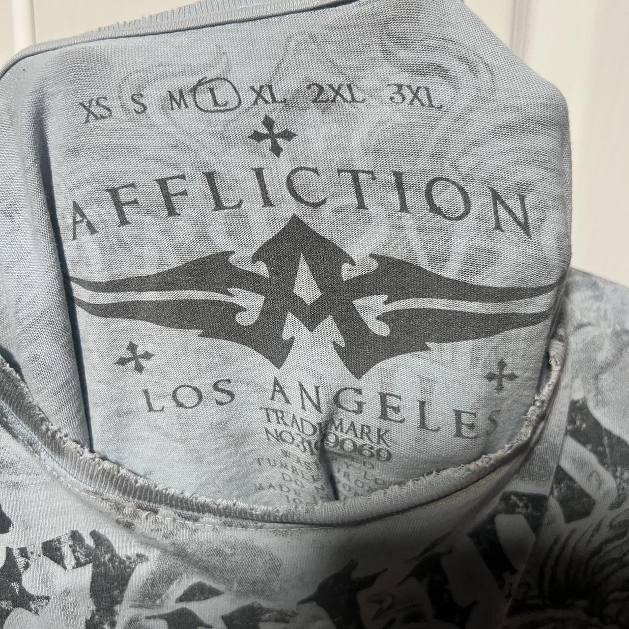 Super sick light blue Affliction t-shirt Size-... - Depop