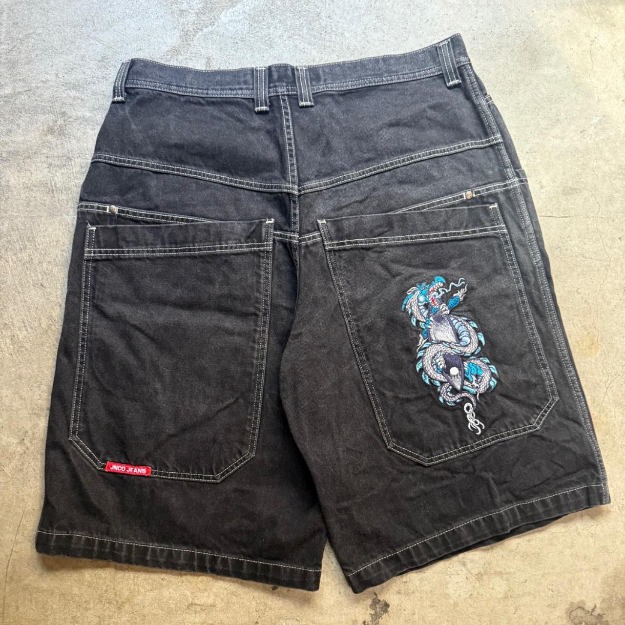 Vintage Rare Jnco Surfboard Dragon Jorts 38 Waist... | Depop