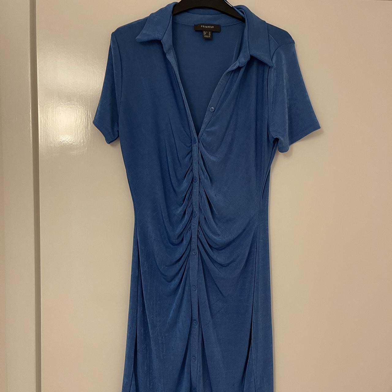 Primark Blue Velvet Mini Dress Only worn once, in... - Depop