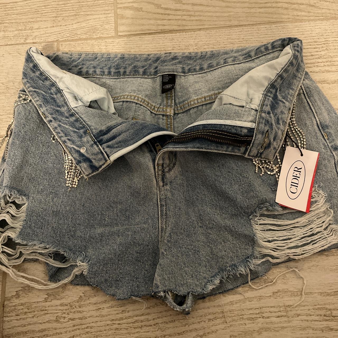 - super cute jean shorts from cider - never worn -... - Depop