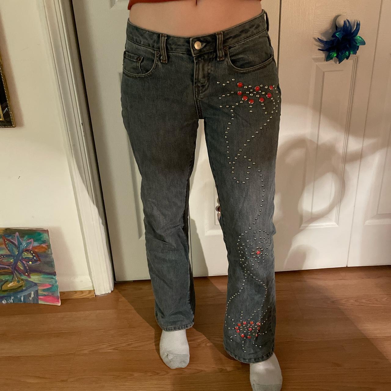 Cool beaded jeans !! From cache ⭐️ #90s #cooljeans... - Depop