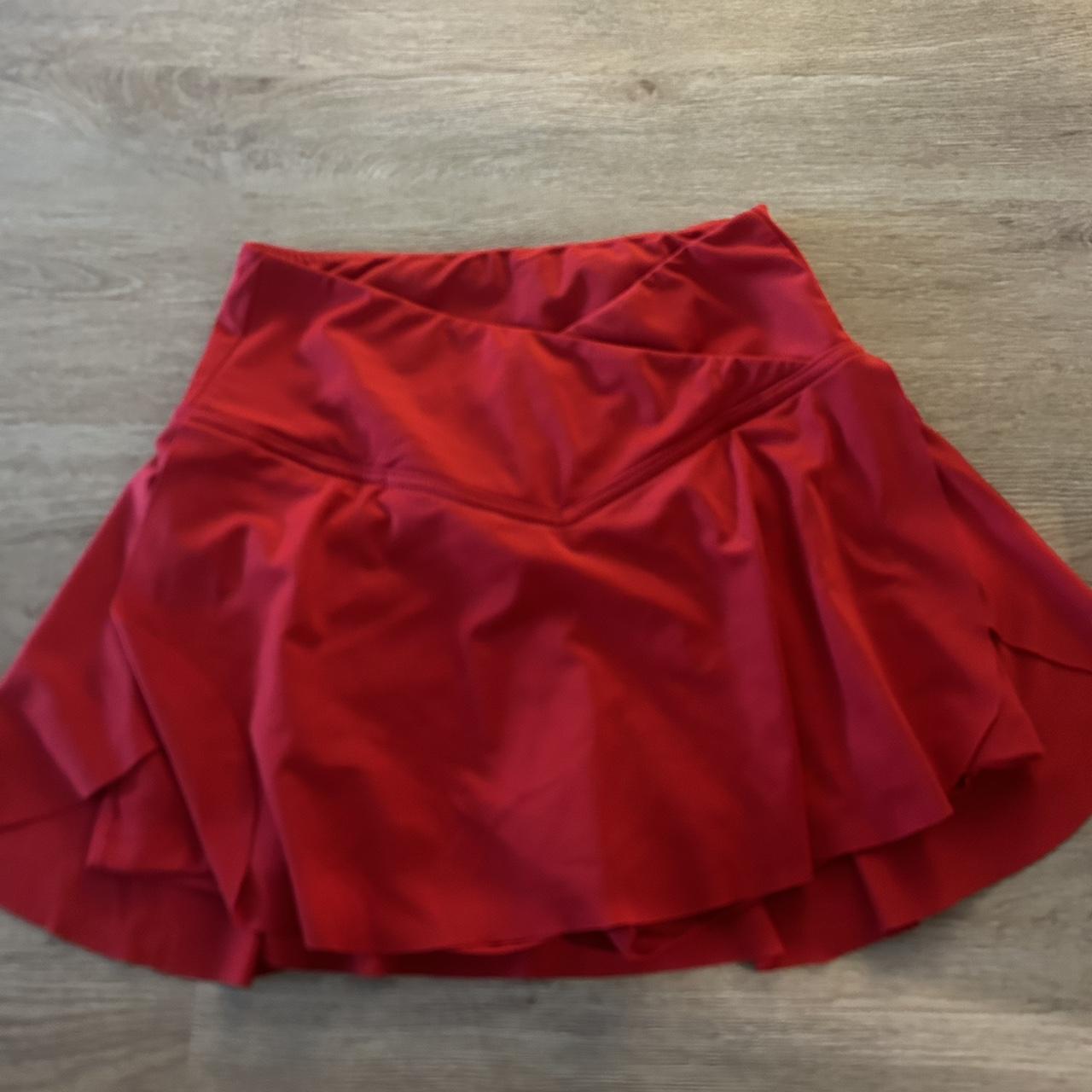 red tennis skirt has built in shorts and is so cute... - Depop