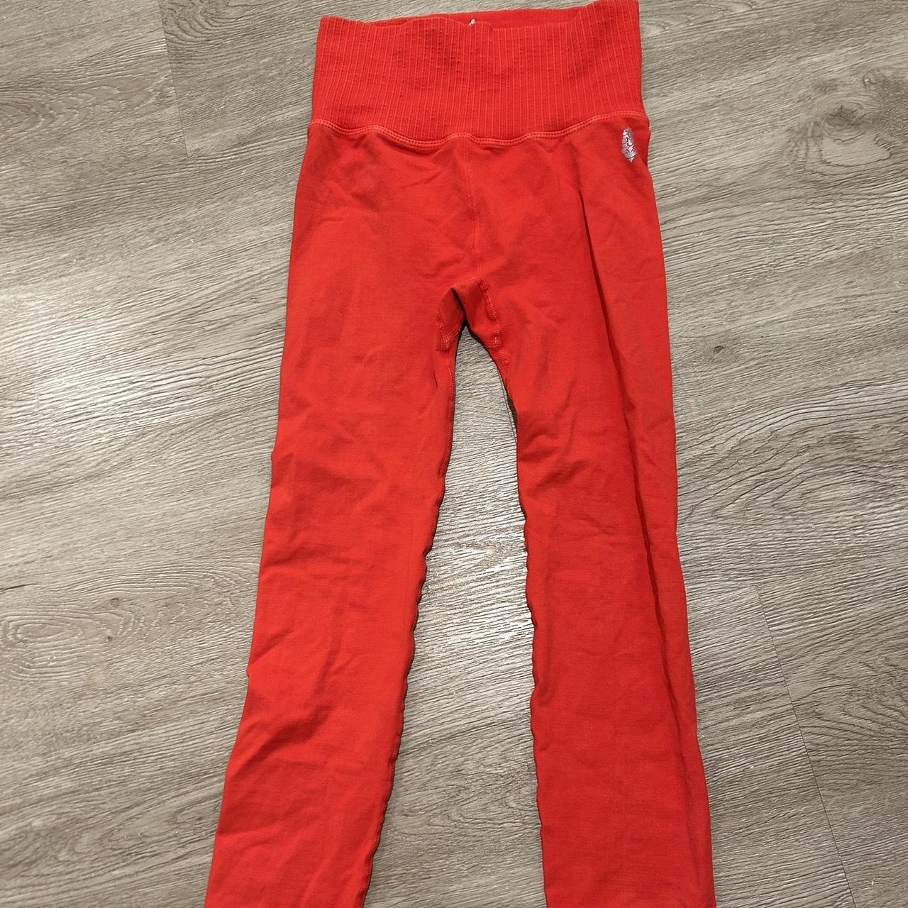 red workout leggings from free peoples movement... - Depop