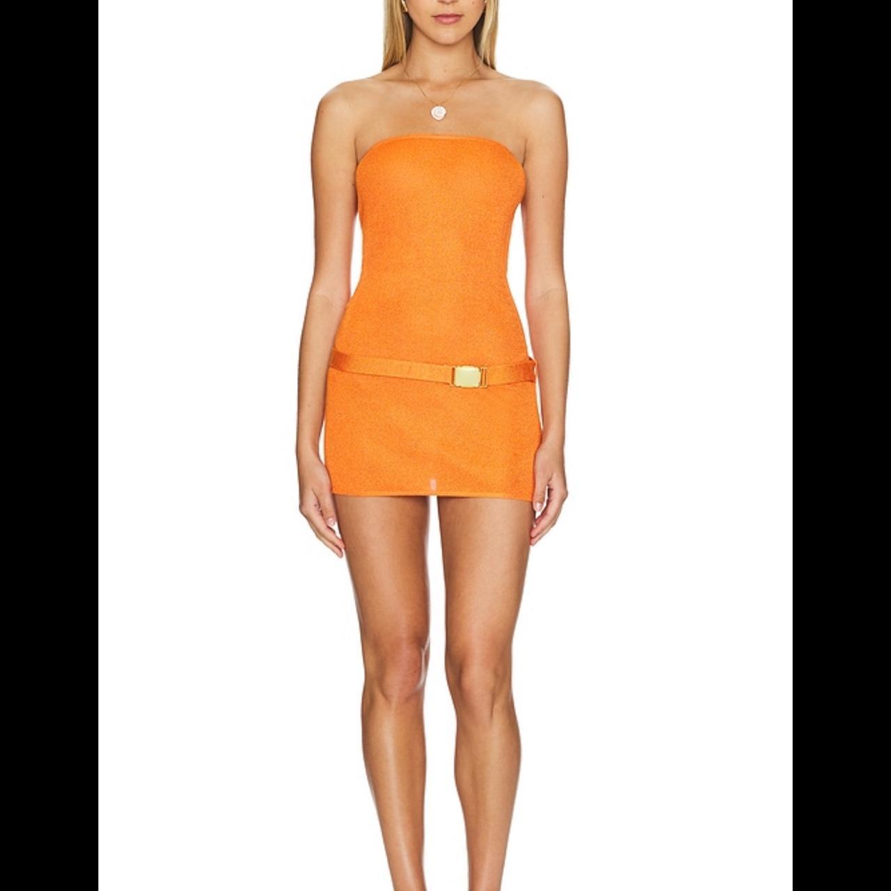 ORANGE ASTA RESORT STRAPLESS DRESS NEW WITH TAGS - Depop