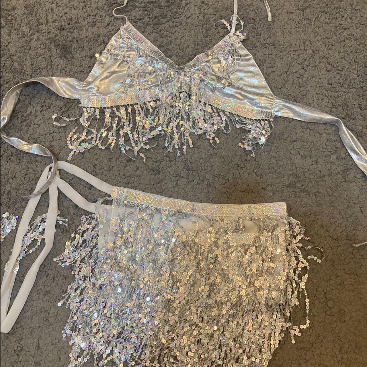 HOLOGRAPHIC Fringe Rave Girl Set These pieces are... - Depop