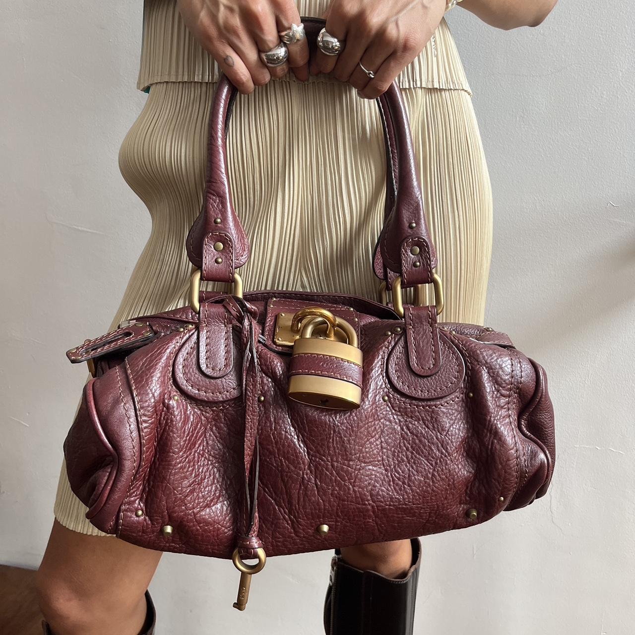 Chloe Paddington bag burgundy Good condition except... - Depop