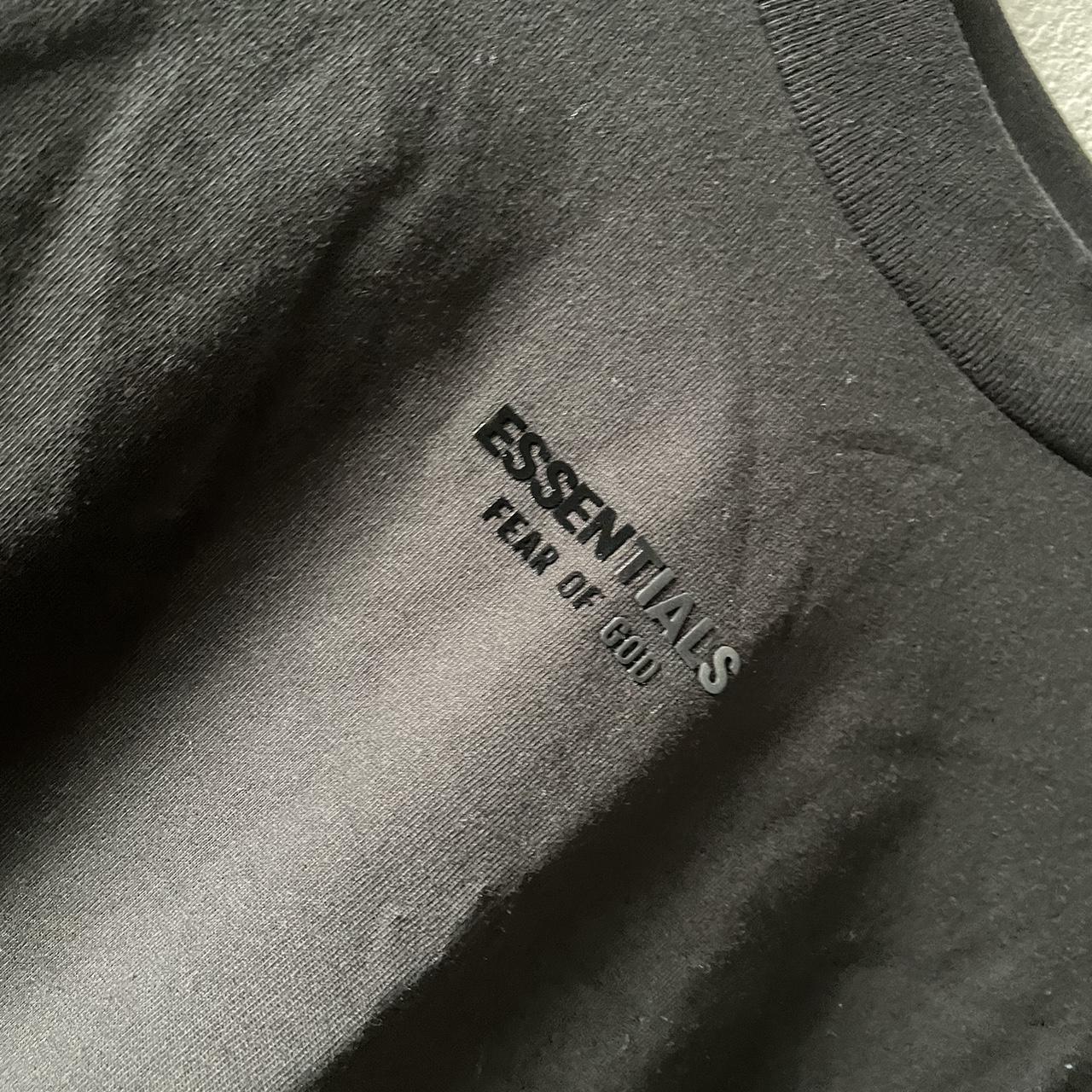 essentials fear of god jet black tee - Depop