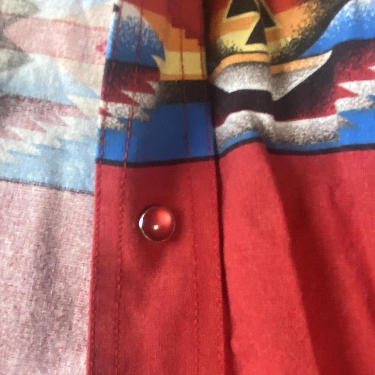 Vintage Wrangler button up with beautiful red... - Depop