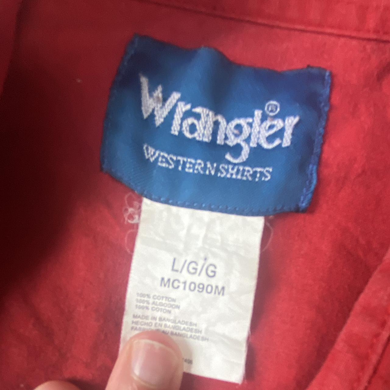 Vintage Wrangler button up with beautiful red... - Depop