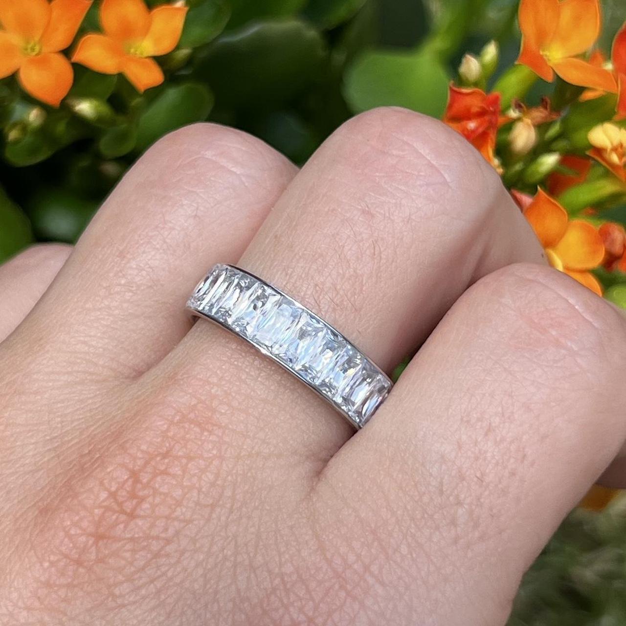 New! “Alina” Silver Crystal Ring Made with... - Depop