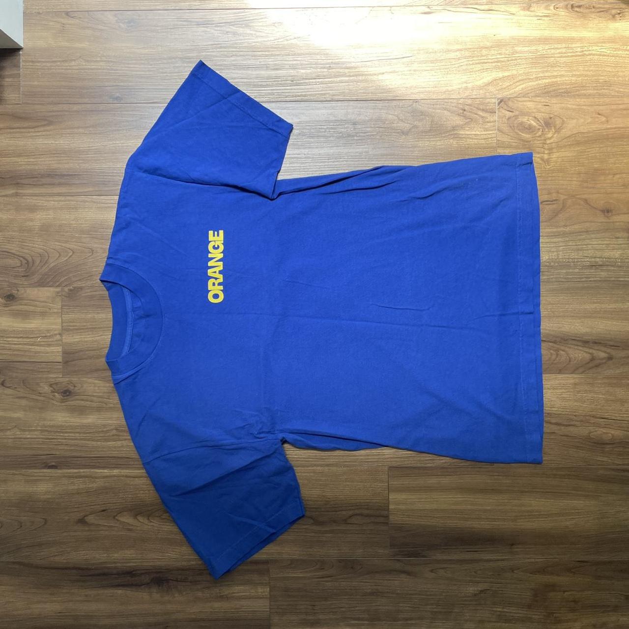 Bold Blue “ORANGE” Fruit Graphic Tee – AttheMoment... | Depop