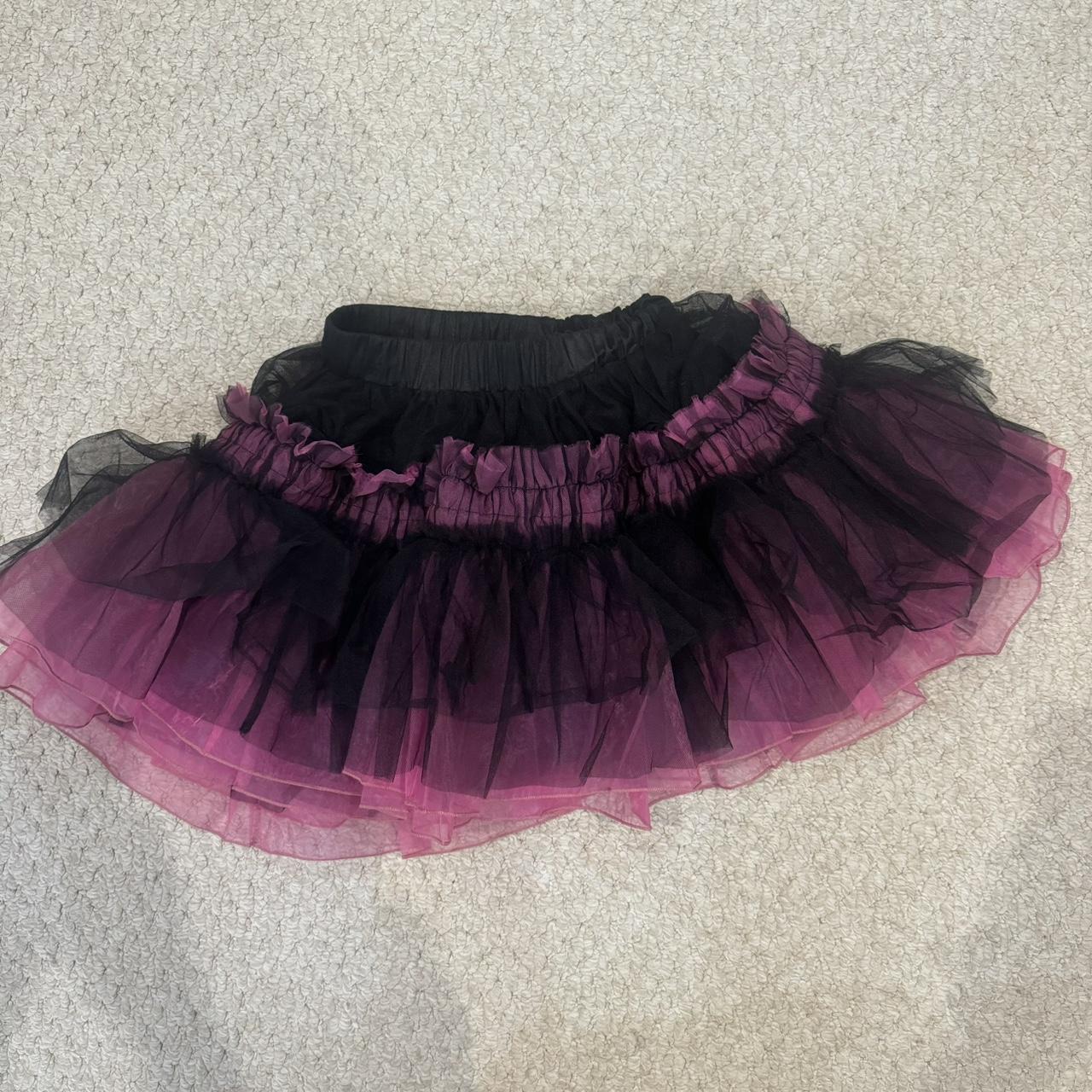 Pink and Black Lace m Tutu Mini Skirt stretchy... - Depop